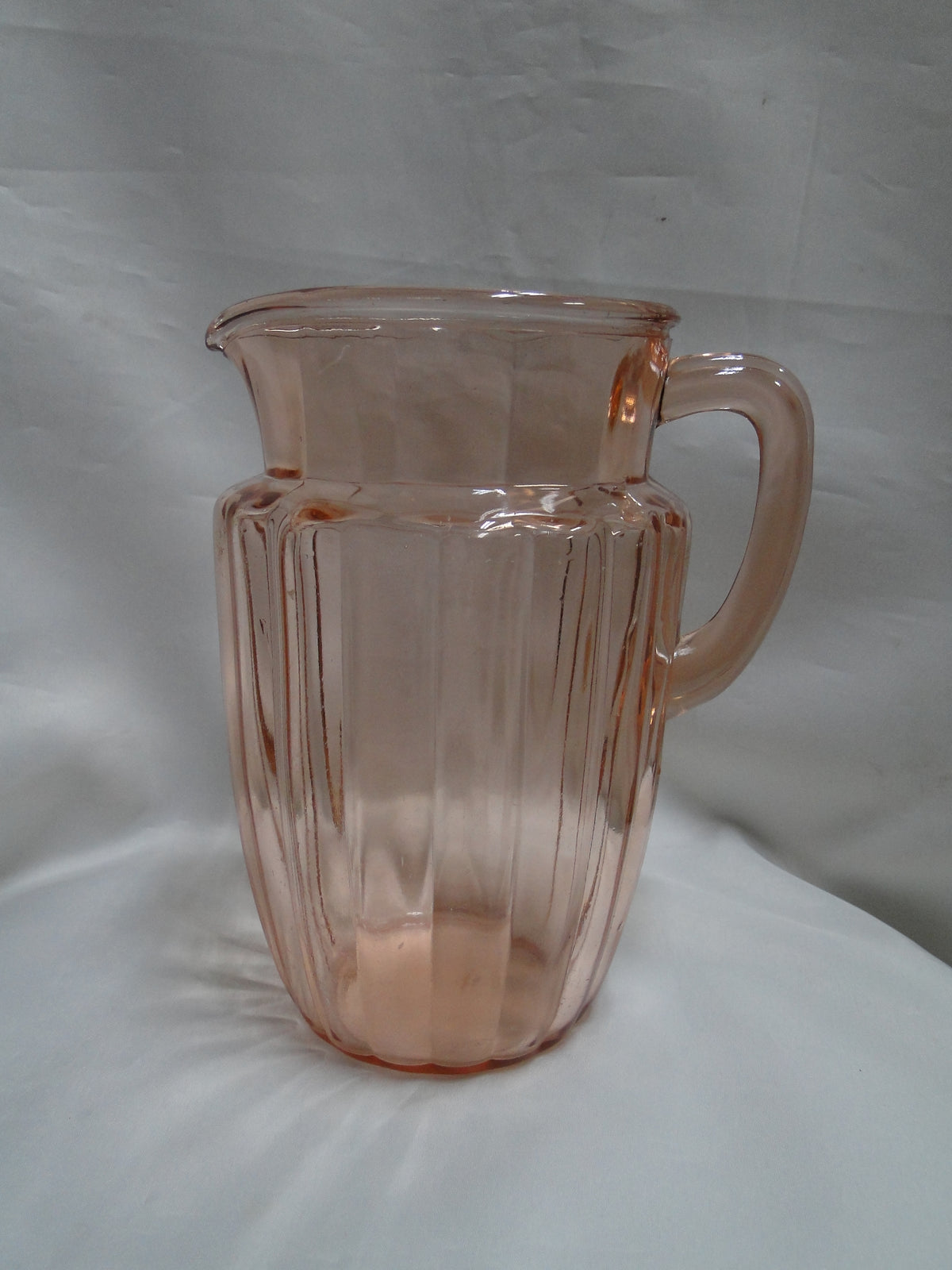Anchor Hocking Pillar Optic Pink: Serving Pitcher, 8" Tall — Dishes Encore