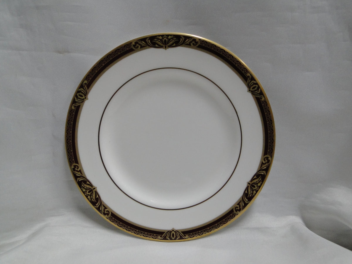 Royal Doulton Tennyson, Maroon Band, Gold Scrolls: Bread Plate (s), 6 ...