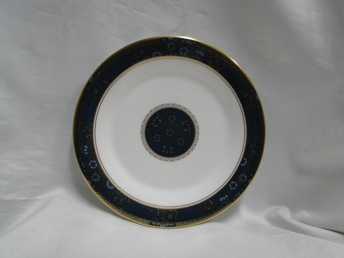 Royal Doulton Carlyle: Blue Flowers, Teal Band, Gold: Bread Plate (s ...