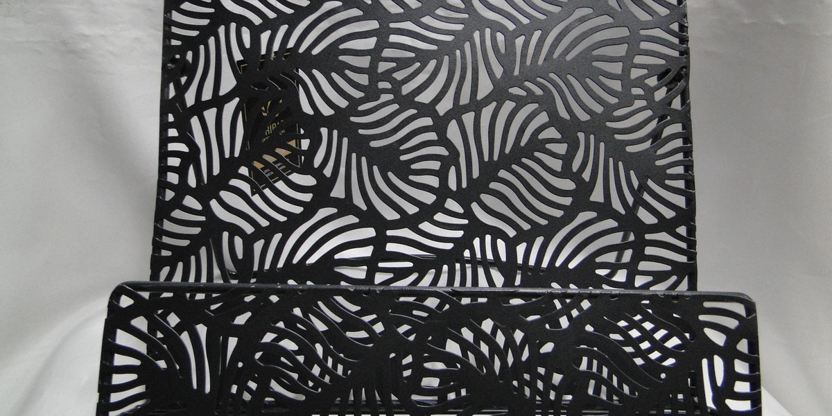 Tripar Wave Black Iron Display Stand w/ Leaf Design for One Book ...