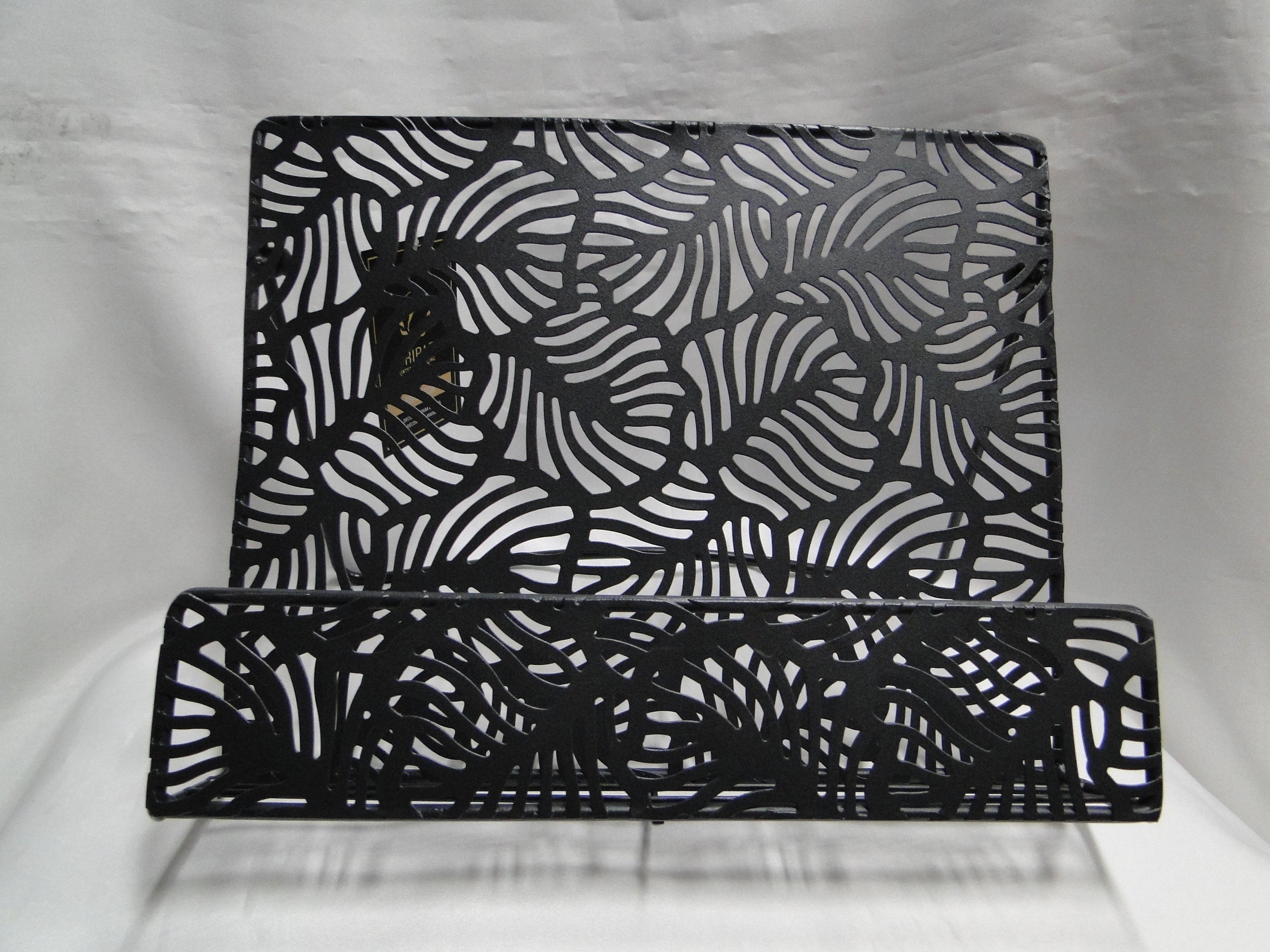 Tripar Wave Black Iron Display Stand w/ Leaf Design for One Book ...