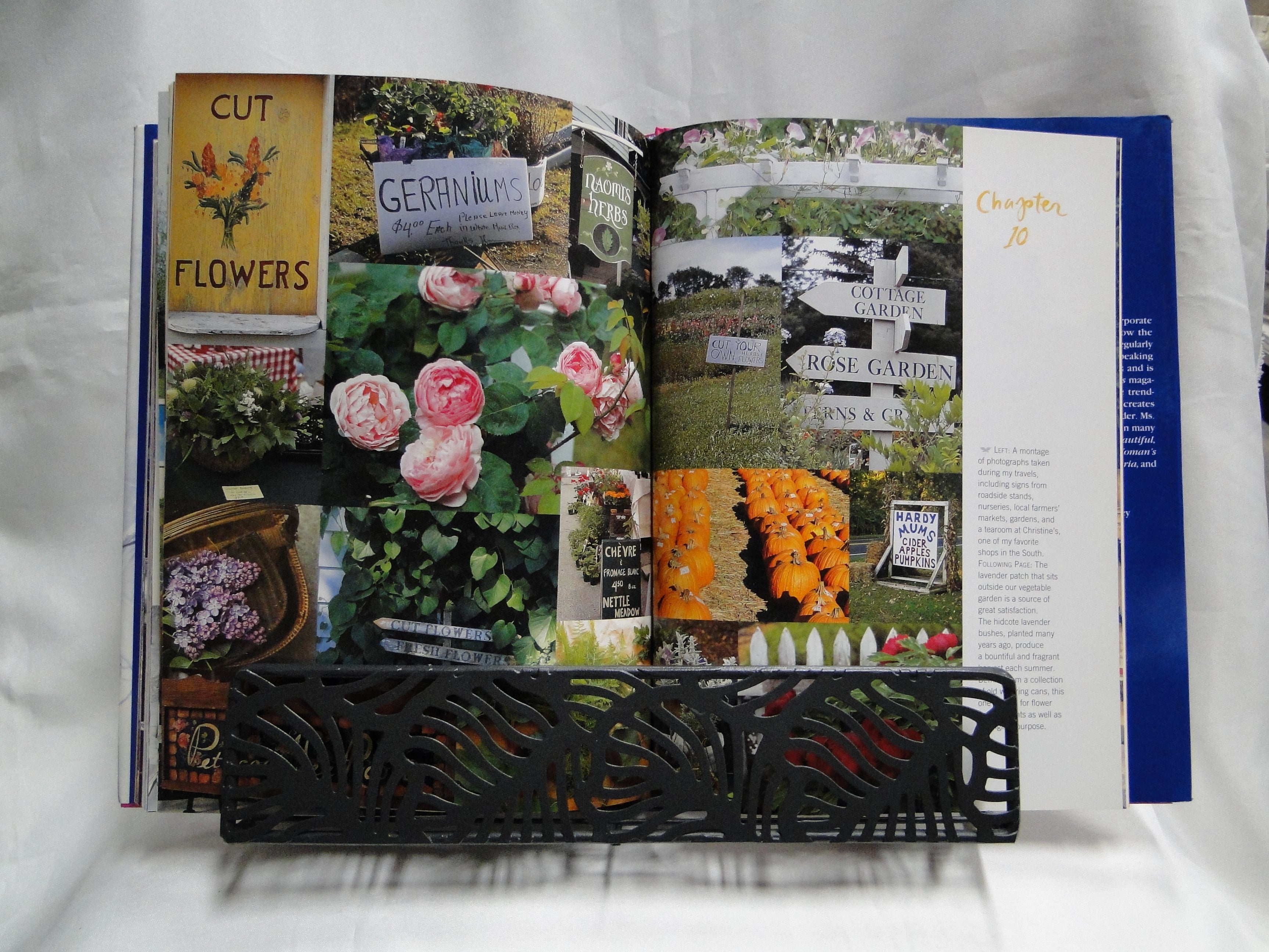 Tripar Wave Black Iron Display Stand w/ Leaf Design for One Book ...